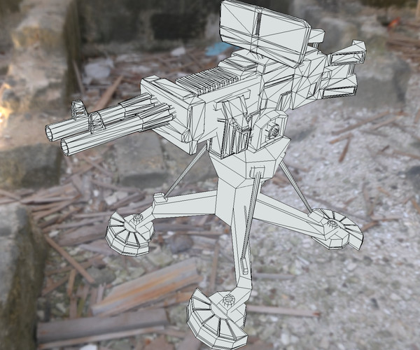 ArtStation - Fixed Machine Gun II | Game Assets