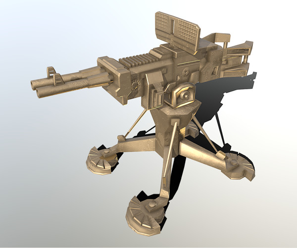 ArtStation - Fixed Machine Gun II | Game Assets