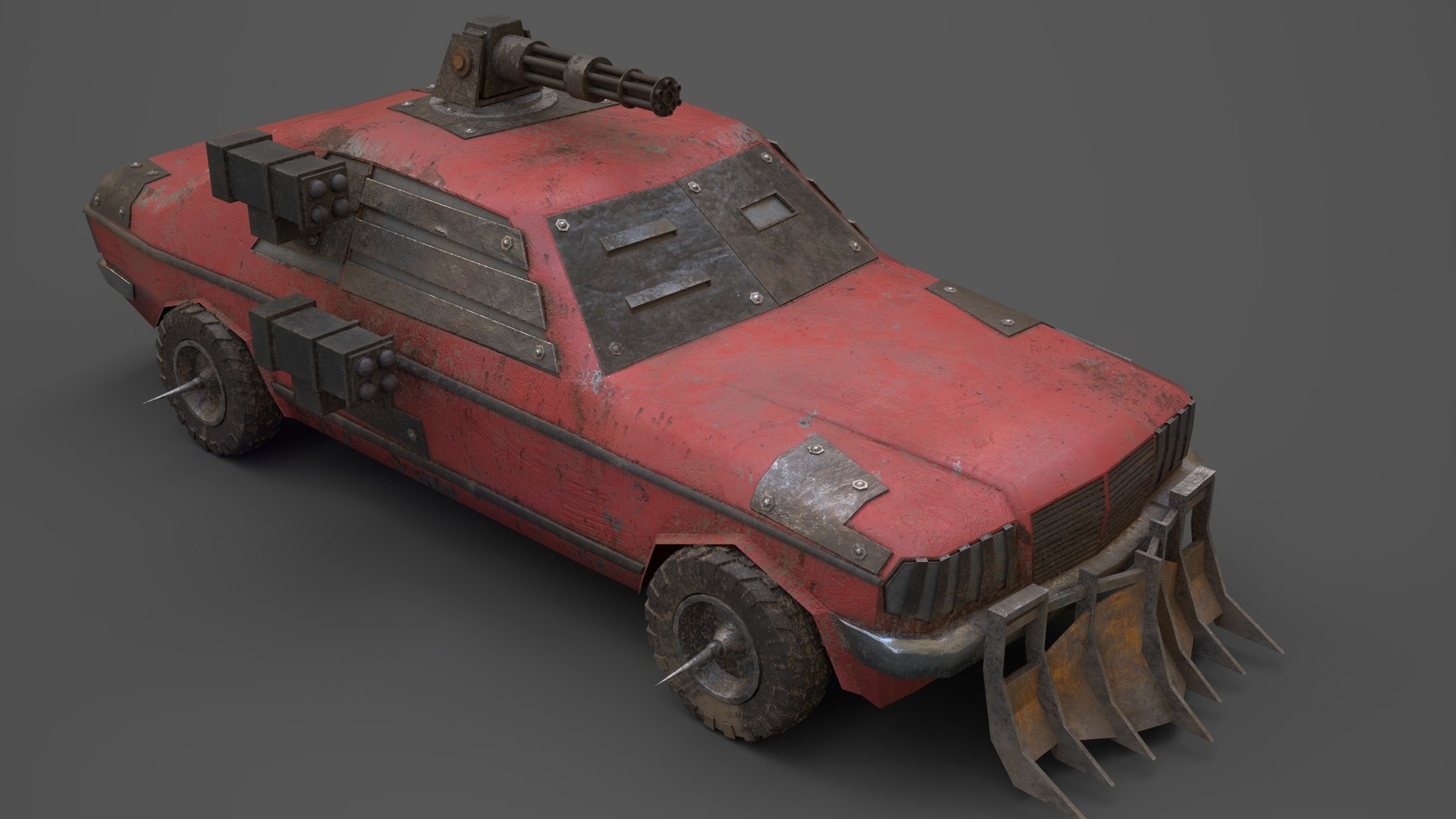 ArtStation - Post Apocalyptic Monster Mercedes 230 Low-poly 3D model ...