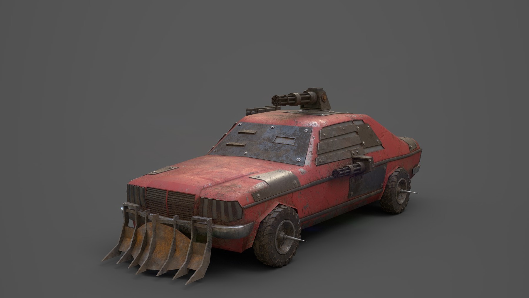 ArtStation - Post Apocalyptic Monster Mercedes 230 Low-poly 3D model ...