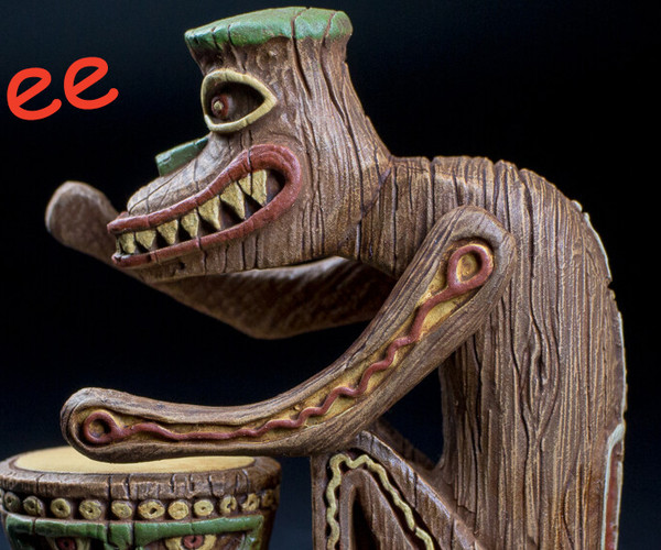 ArtStation - Tiki Drummer - 3D print STL | Resources