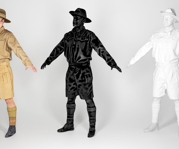 ArtStation - Australian infantryman character from WW2 in A-pose 165 ...