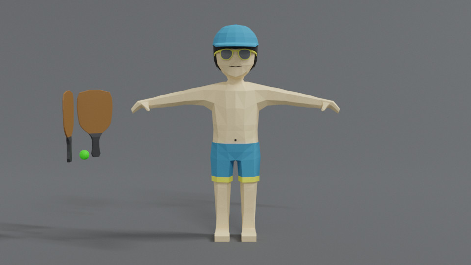 ArtStation - Low Poly Cartoon Summer Guy | Game Assets