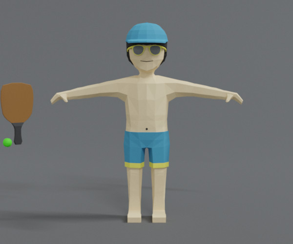 ArtStation - Low Poly Cartoon Summer Guy | Game Assets