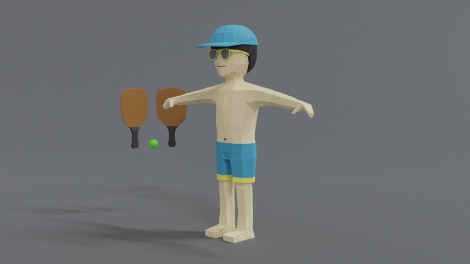 ArtStation - Low Poly Cartoon Summer Guy | Game Assets