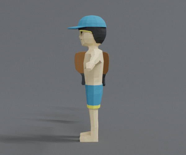 ArtStation - Low Poly Cartoon Summer Guy | Game Assets