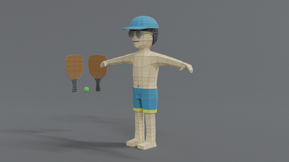 ArtStation - Low Poly Cartoon Summer Guy | Game Assets
