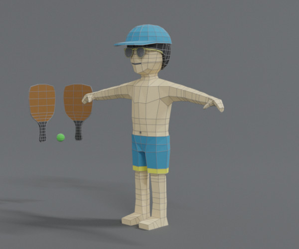ArtStation - Low Poly Cartoon Summer Guy | Game Assets