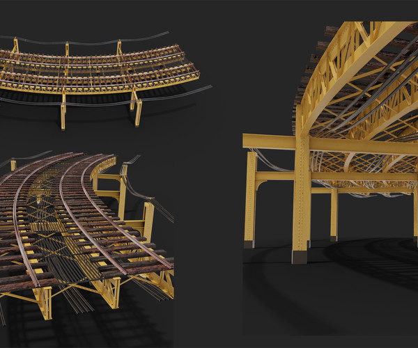 ArtStation - Kitbash Elevated Railroad Train Track Metro 3d Model ...