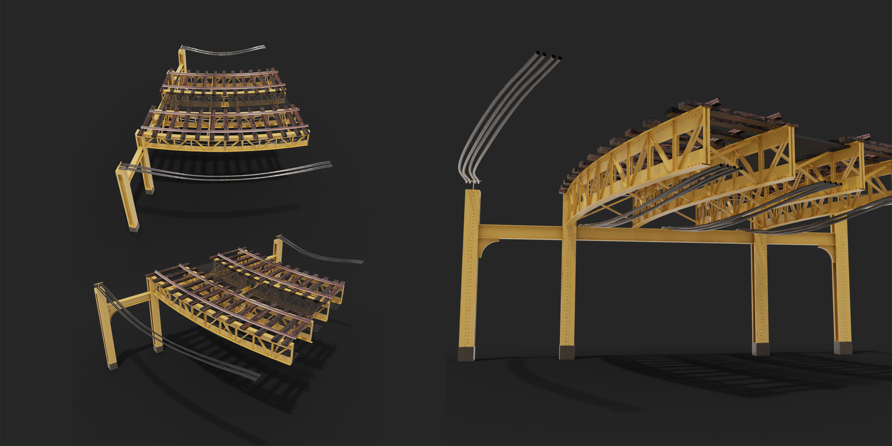 ArtStation - Kitbash Elevated Railroad Train Track Metro 3d Model ...