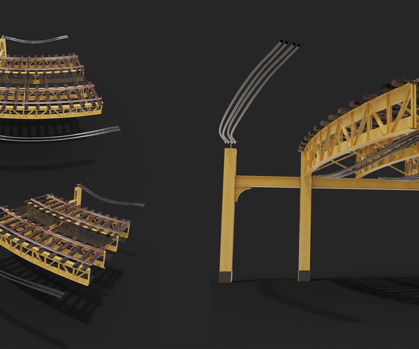 ArtStation - Kitbash Elevated Railroad Train Track Metro 3d Model ...