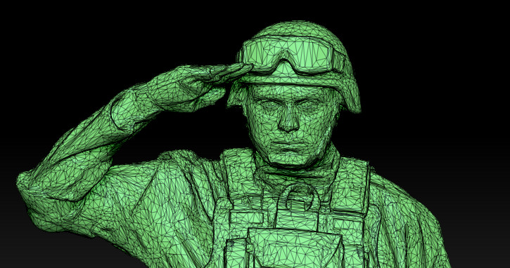 ArtStation - Fully equipped American soldier saluting 168 | Game Assets
