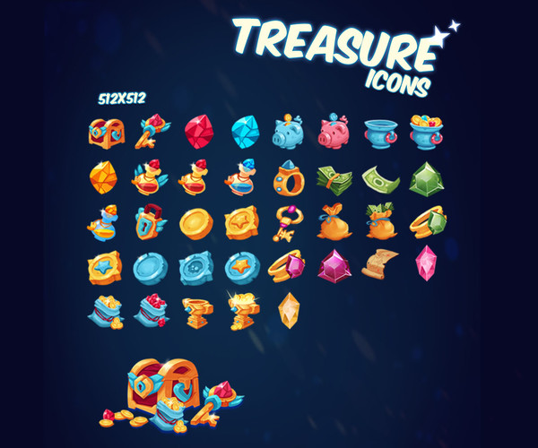 ArtStation - Treasure Icons Pack | Game Assets