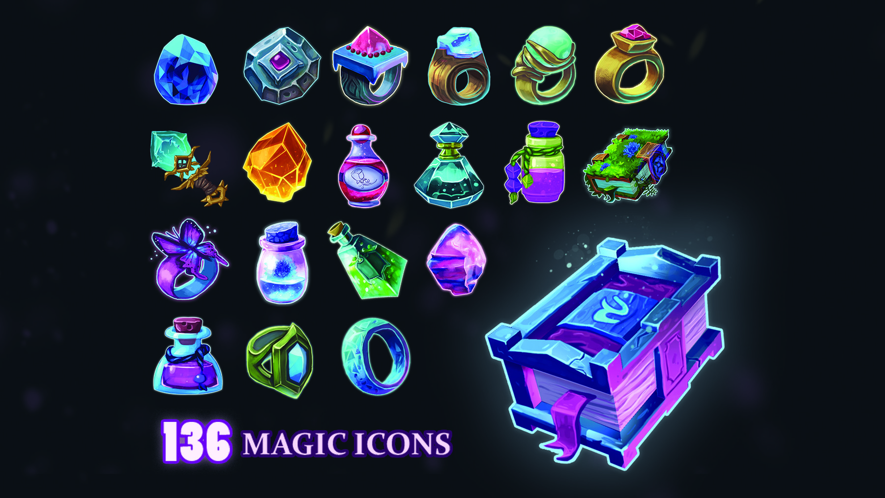 ArtStation - Stylized Magic Icons Pack | Game Assets