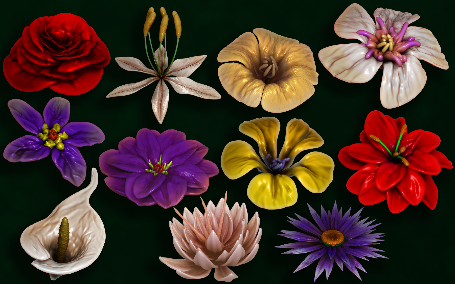 ArtStation - Flower & Leaf Brush | Brushes