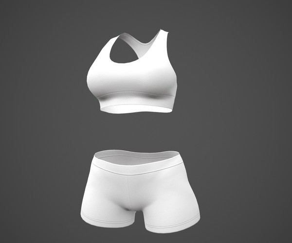 ArtStation - Female Sportswear gym clothing Low-poly PBR | Game Assets