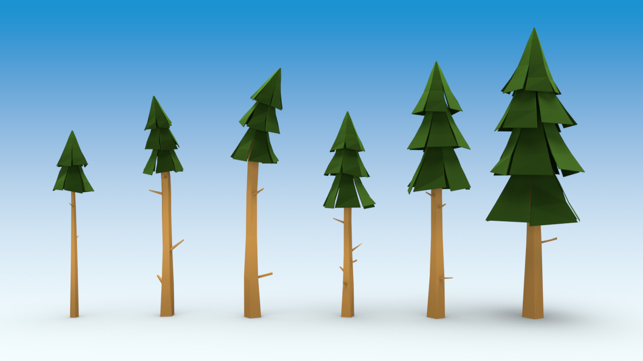 ArtStation - Pines trees | Game Assets