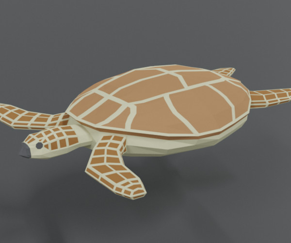 ArtStation - Low Poly Cartoon Loggerhead Sea Turtle | Game Assets