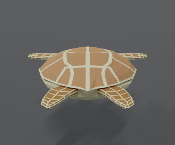 ArtStation - Low Poly Cartoon Loggerhead Sea Turtle | Game Assets