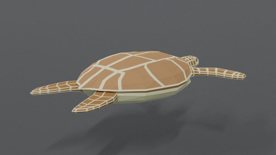ArtStation - Low Poly Cartoon Loggerhead Sea Turtle | Game Assets