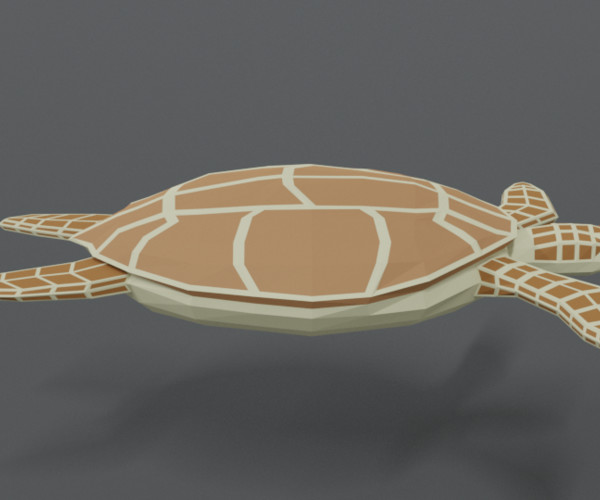 ArtStation - Low Poly Cartoon Loggerhead Sea Turtle | Game Assets