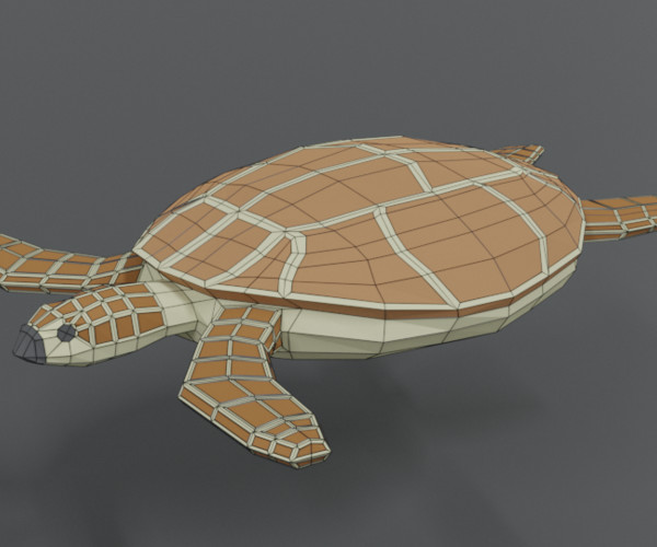 ArtStation - Low Poly Cartoon Loggerhead Sea Turtle | Game Assets