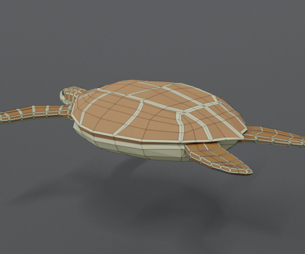 ArtStation - Low Poly Cartoon Loggerhead Sea Turtle | Game Assets