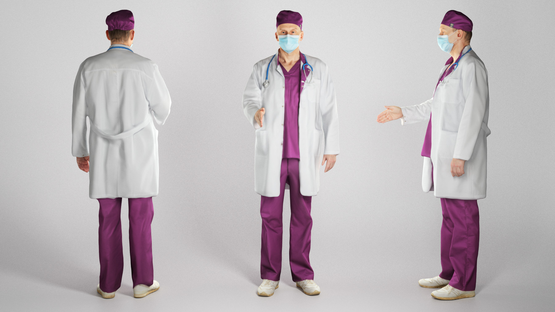 ArtStation - Medical doctor male is shaking hand 170 | Game Assets