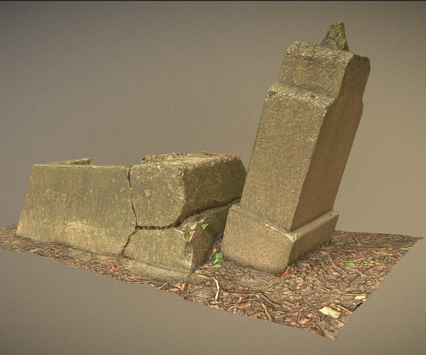 ArtStation - Scanned photorealistic broken grave Low-poly 3D model ...