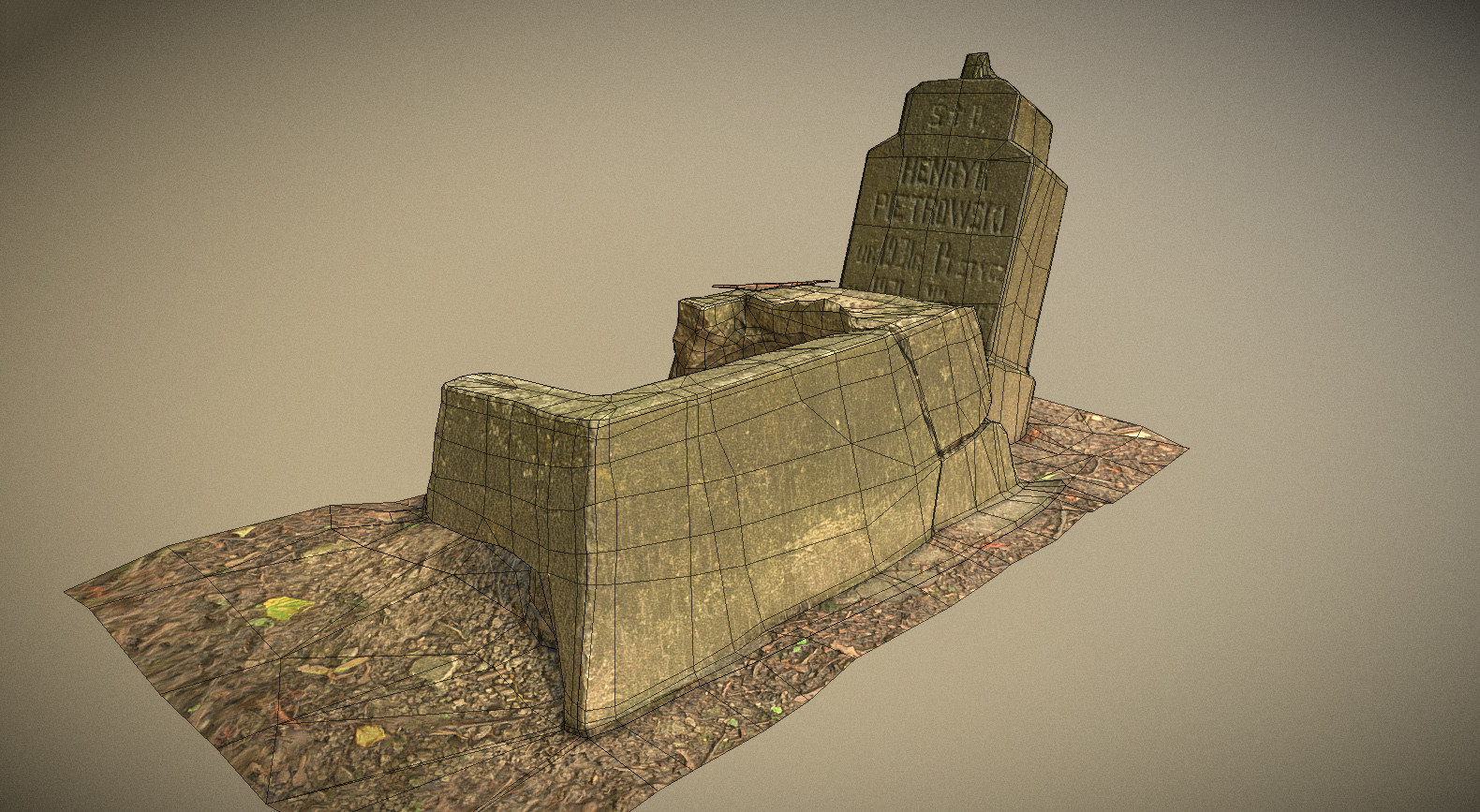 ArtStation - Scanned photorealistic broken grave Low-poly 3D model ...