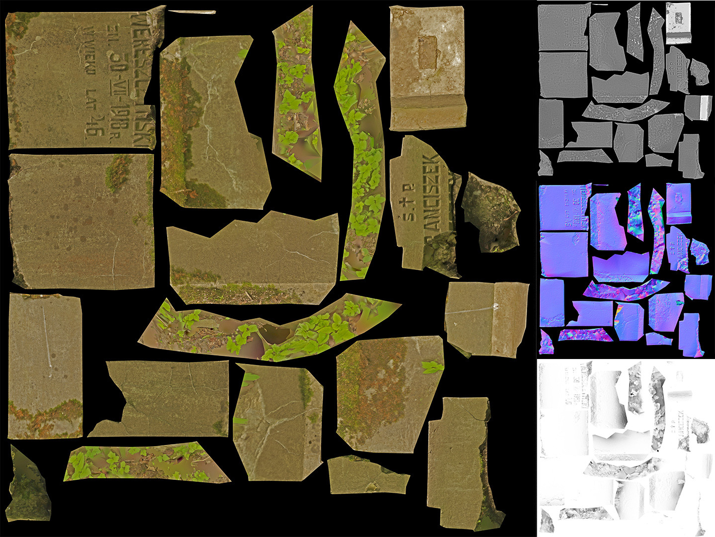 ArtStation - Scanned photorealistic broken cracked Grave stone | Game ...