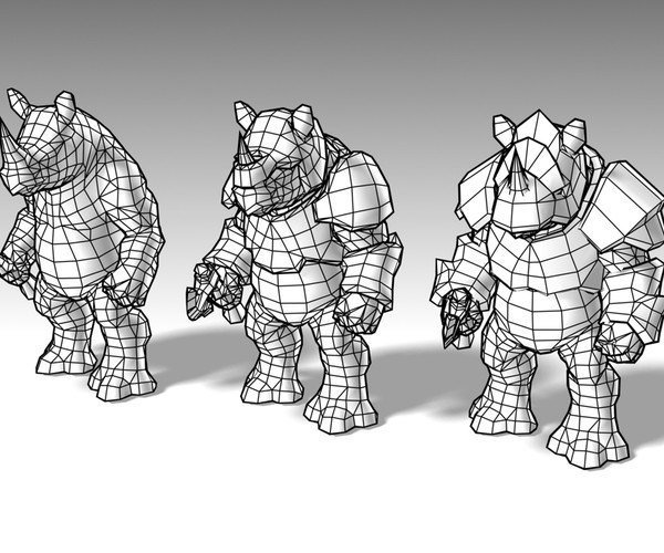 ArtStation - Animated Rhino Unit Character | Game Assets