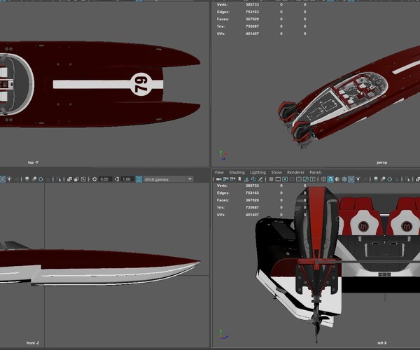 ArtStation - Mystic Powerboat C3800 RED | Resources