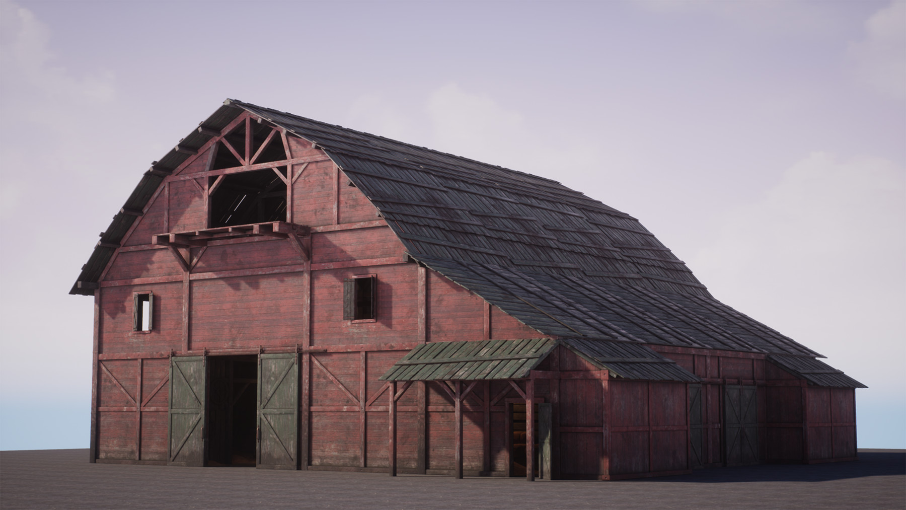 ArtStation - Old West Modular Barn | Game Assets