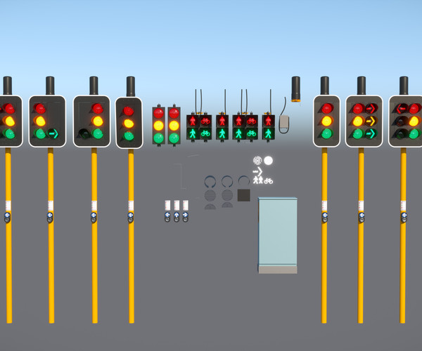 ArtStation - 200mm LED Traffic Lanterns / Traffic Lights | Resources