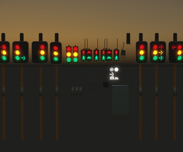 ArtStation - 200mm LED Traffic Lanterns / Traffic Lights | Resources
