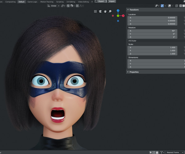 ArtStation - Rigged - Stylized Character Girl - Sarah - Blender Cycles ...