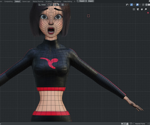 ArtStation - Rigged - Stylized Character Girl - Sarah - Blender Cycles ...