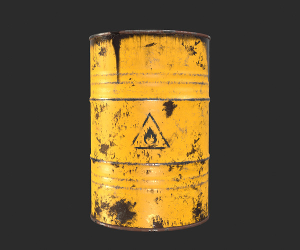 ArtStation - Old Rusty Oil Drum with oil leakage PBR Low-poly | Resources