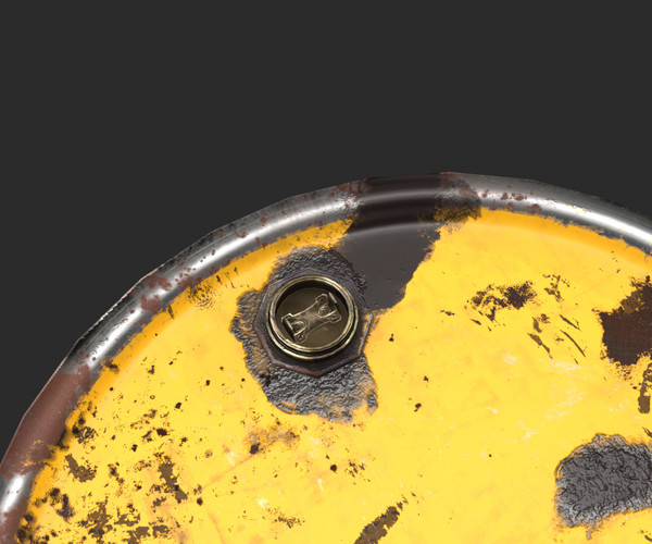 ArtStation - Old Rusty Oil Drum with oil leakage PBR Low-poly | Resources