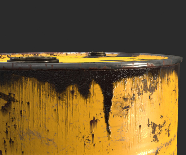 ArtStation - Old Rusty Oil Drum with oil leakage PBR Low-poly | Resources