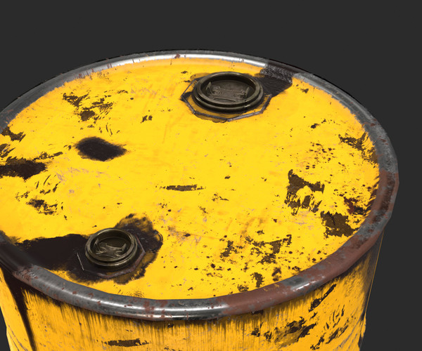ArtStation - Old Rusty Oil Drum with oil leakage PBR Low-poly | Resources