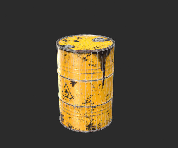 ArtStation - Old Rusty Oil Drum with oil leakage PBR Low-poly | Resources