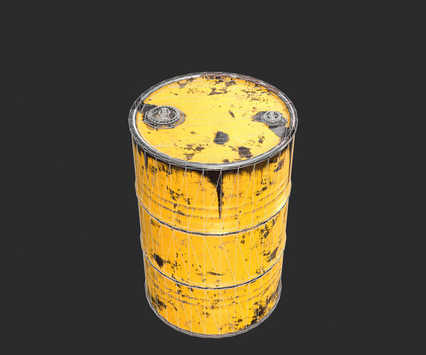 ArtStation - Old Rusty Oil Drum with oil leakage PBR Low-poly | Resources