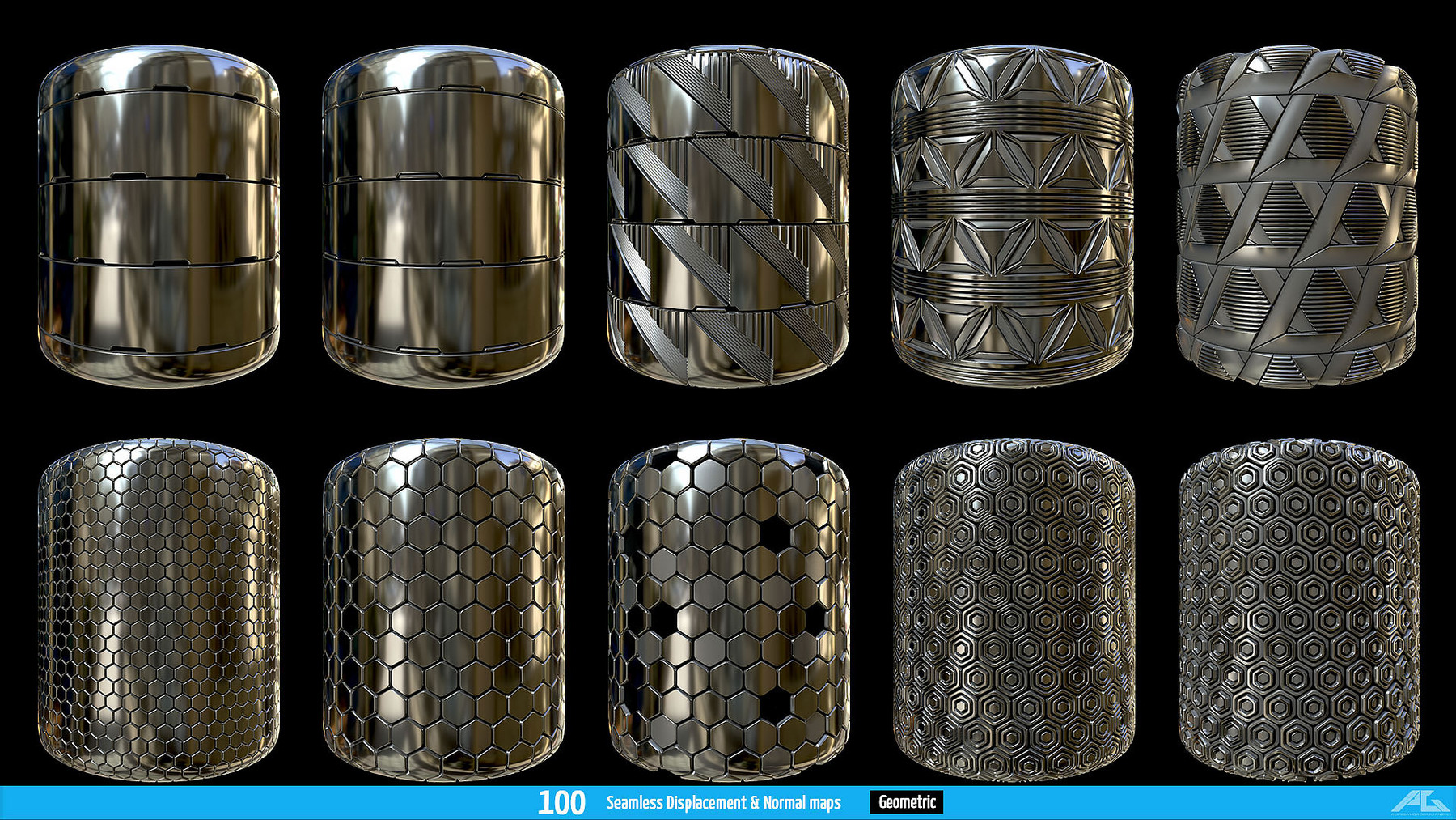 ArtStation - 100 Seamless Alpha/Displacement & Normal patterns ...