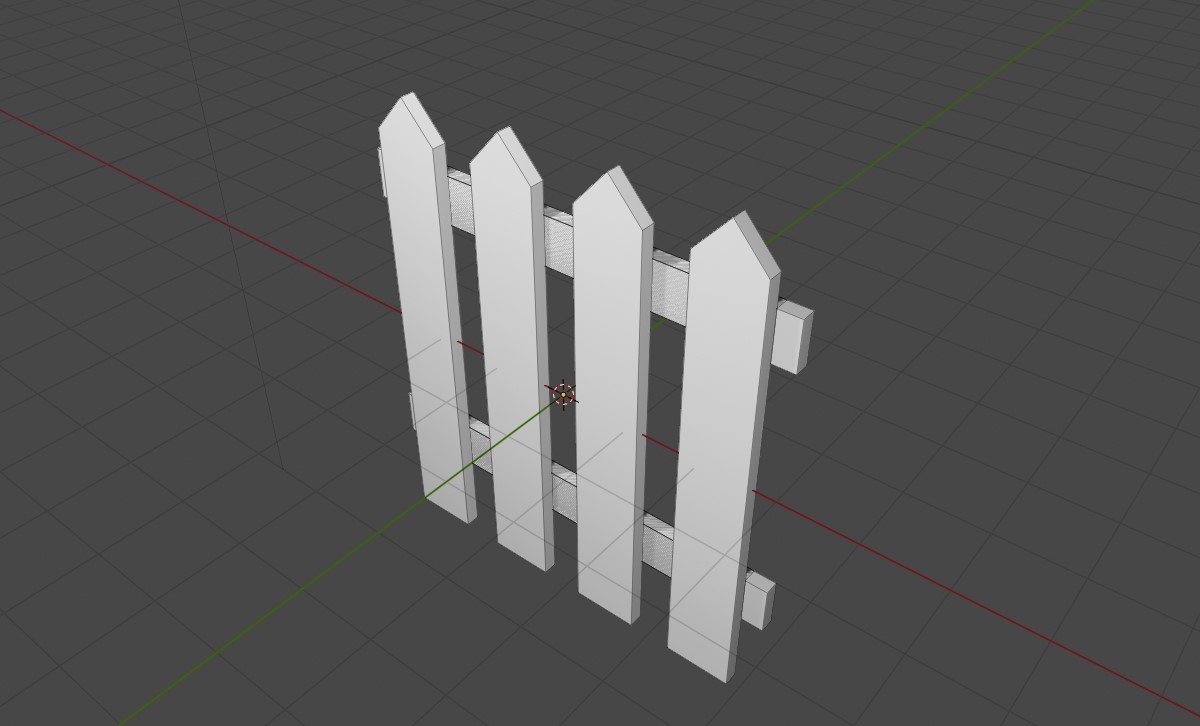 ArtStation - White Fence for Garden - Cerca branca Low-poly 3D model ...