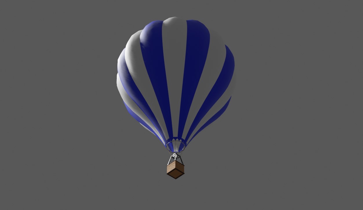 ArtStation - Blue Balloon Striped - Low-poly 3D model - Balao Azul ...