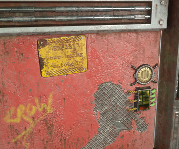 ArtStation - Cyberpunk sci-fi security door | Game Assets