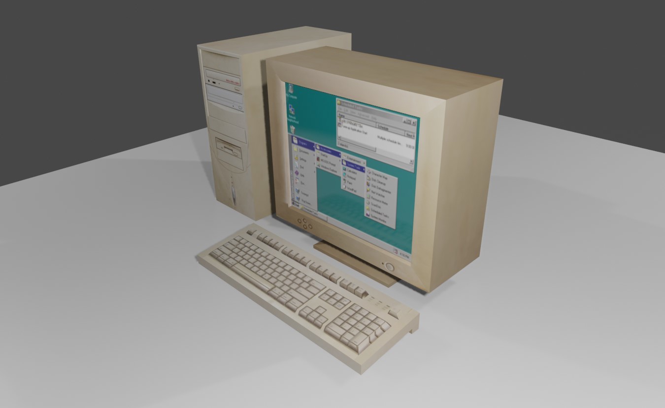ArtStation - Old Computer - Computador Velho Low-poly 3D model | Game ...