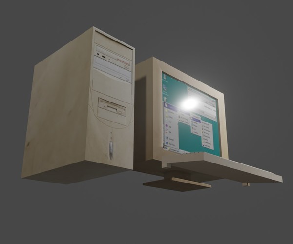 ArtStation - Old Computer - Computador Velho Low-poly 3D model | Game ...